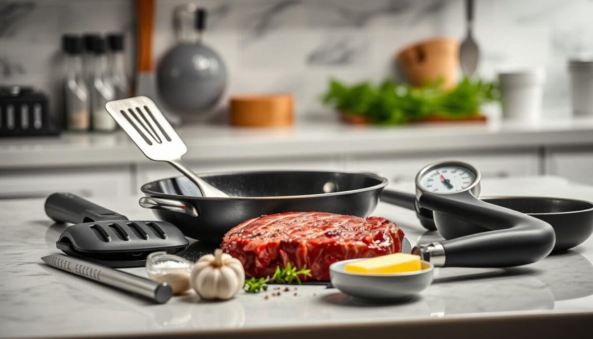Perfectly Pan-Seared Round Steak Recipe in under 15 minutes.